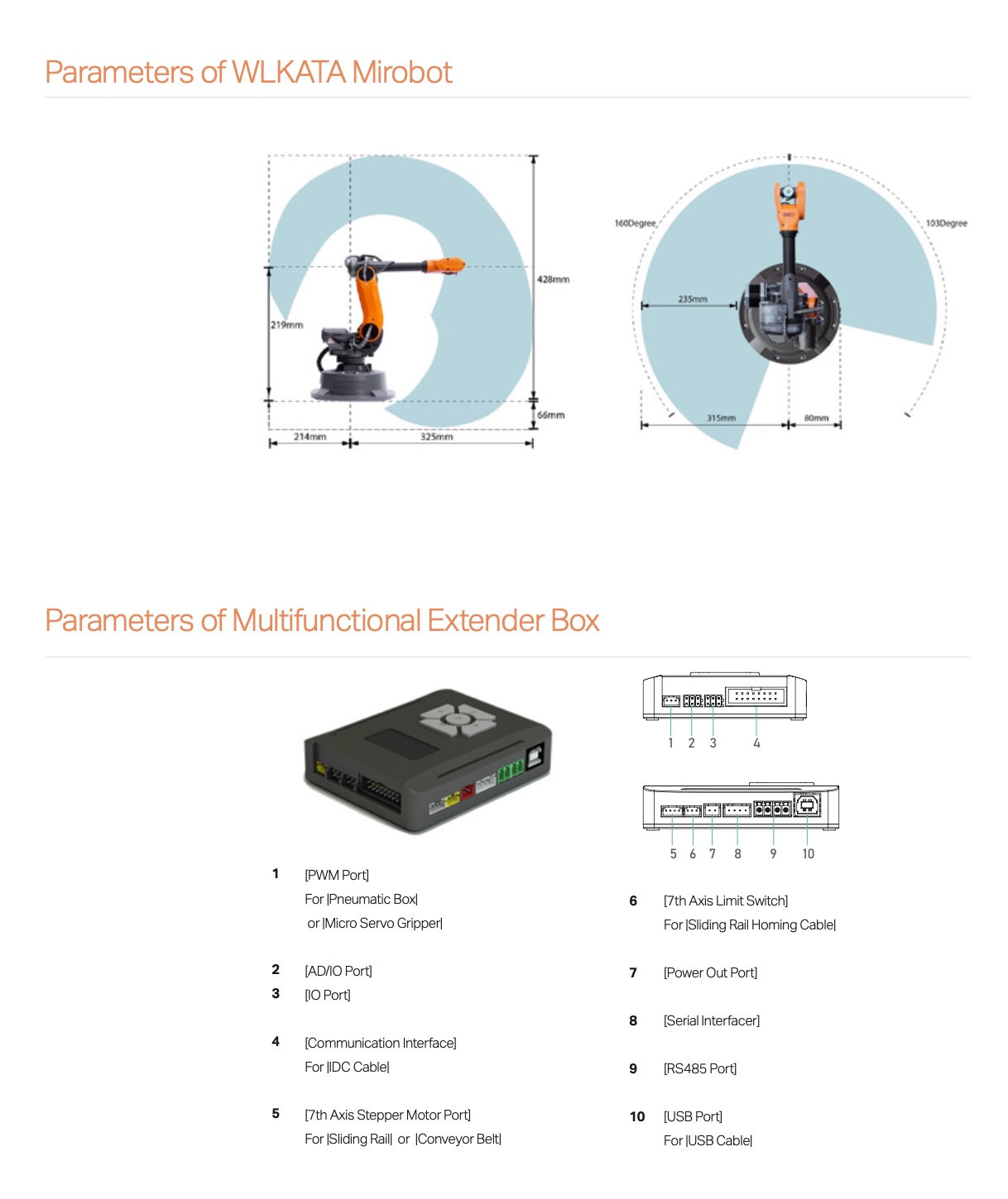 หุ่นยนต์แขนกล 6 แกน WLKATA Mirobot Professional Kit : Robot Arm 6 Axis ...