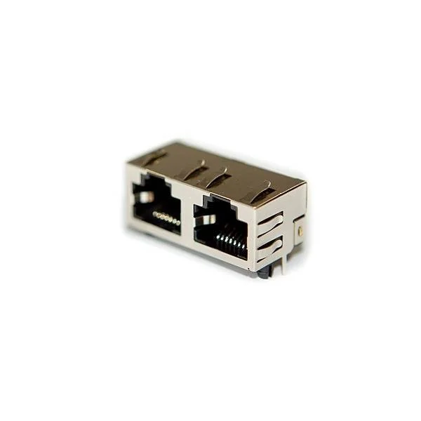 TRJE201CNL - RJ45 Dual Port Connector (without Magnetic and LED ...