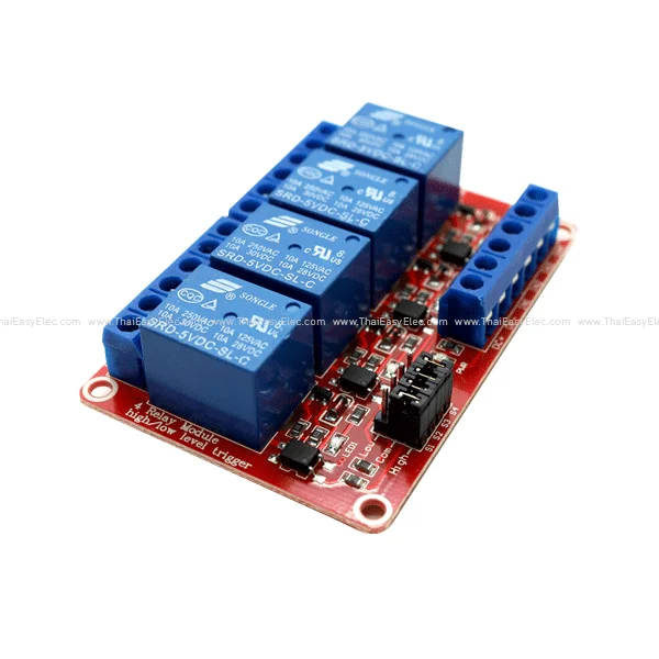 4 Channels Relay Module (High/Low Level Trigger) - ThaiEasyElec Electronic for Embedded System ...