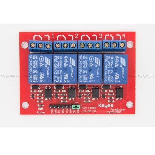 4 Channels Relay Module - ThaiEasyElec Electronic for Embedded System จำหน่าย Arduino,Raspberry Pi