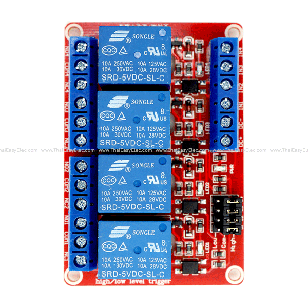 4 Channels Relay Module (High/Low Level Trigger) - ThaiEasyElec Electronic for Embedded System ...
