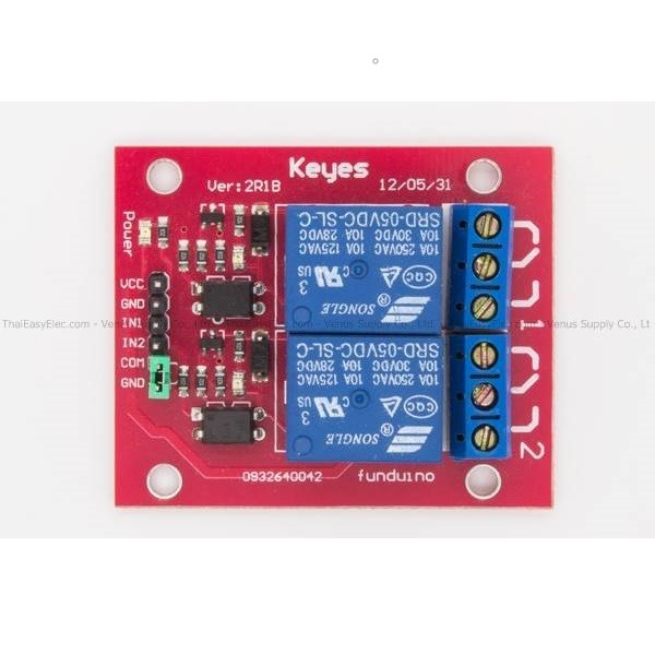 2 Channels Relay Module ขนาด 2 ช่อง - ThaiEasyElec Electronic for Embedded System จำหน่าย ...