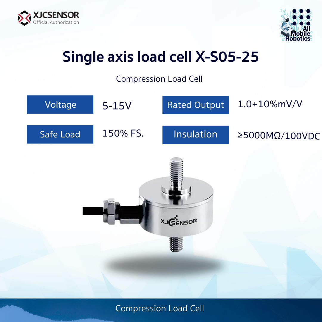 Single axis load cell X-S05-25 - All Mobile Robotics ขายอุปกรณ์ทุกอย่างสำหรับ ROS Mobile Robot ...