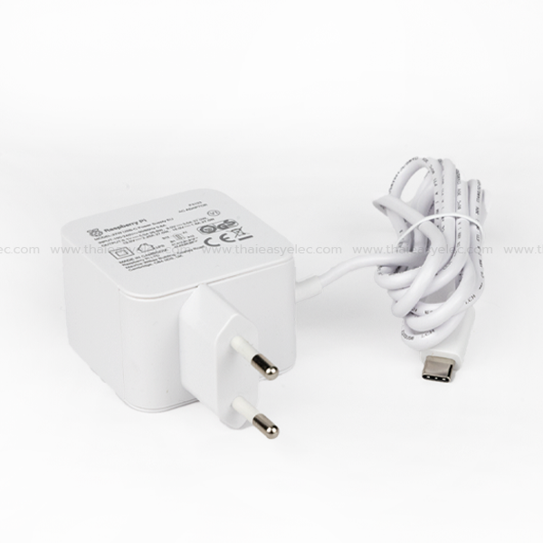 Official Raspberry Pi USB-C PD 27W PSU White (EU Plug) - ThaiEasyElec Electronic for Embedded ...