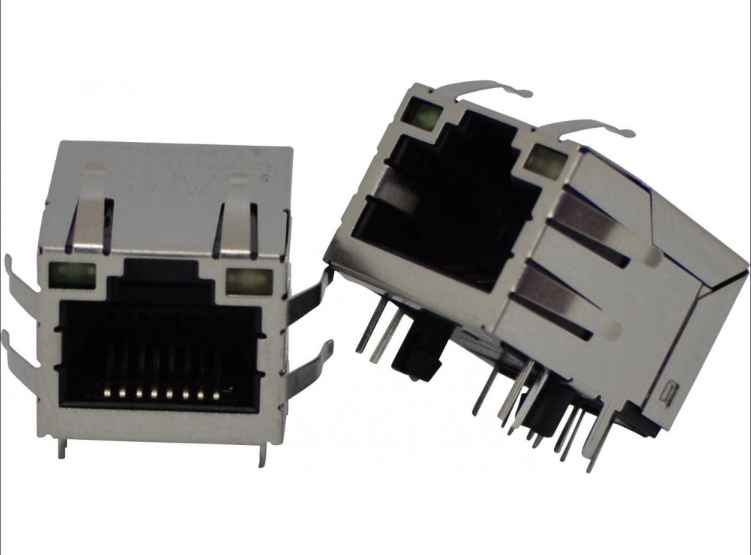 Single Port RJ45 Connector / With 10/100M Magnetics / Tab up ...