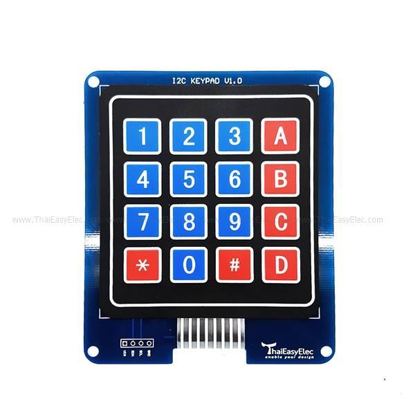 I2C Keypad โมดูล Matrix Keypad 4 x 4 แบบ Membrane - ThaiEasyElec Electronic for Embedded System ...
