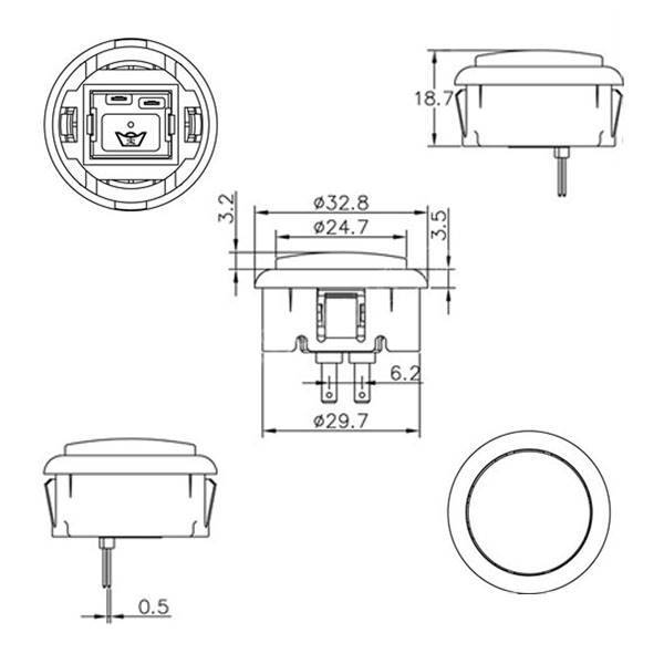 Arcade Push Button (Black) - ThaiEasyElec Electronic for Embedded System จำหน่าย Arduino ...